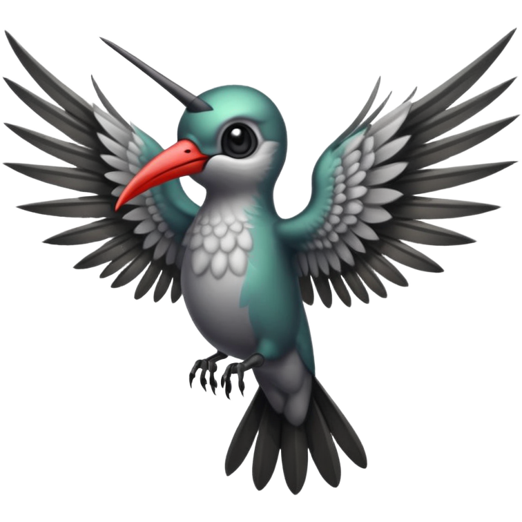 creppy demon like hummingbird with creppy and very long wings staring ...